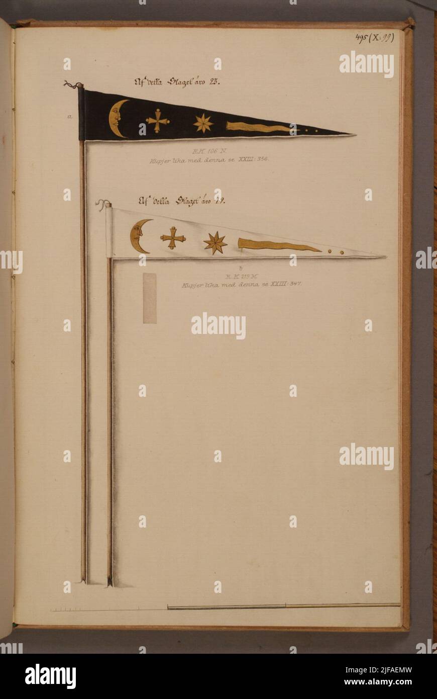 Department in gouache depicting field signs taken as trophies of the ...
