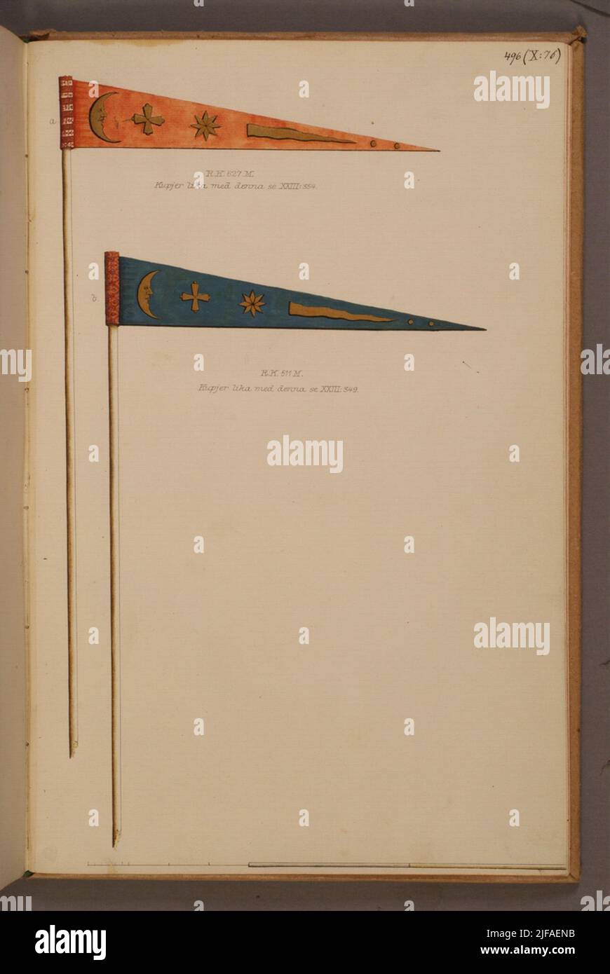 Department in gouache depicting field signs taken as trophies of the ...
