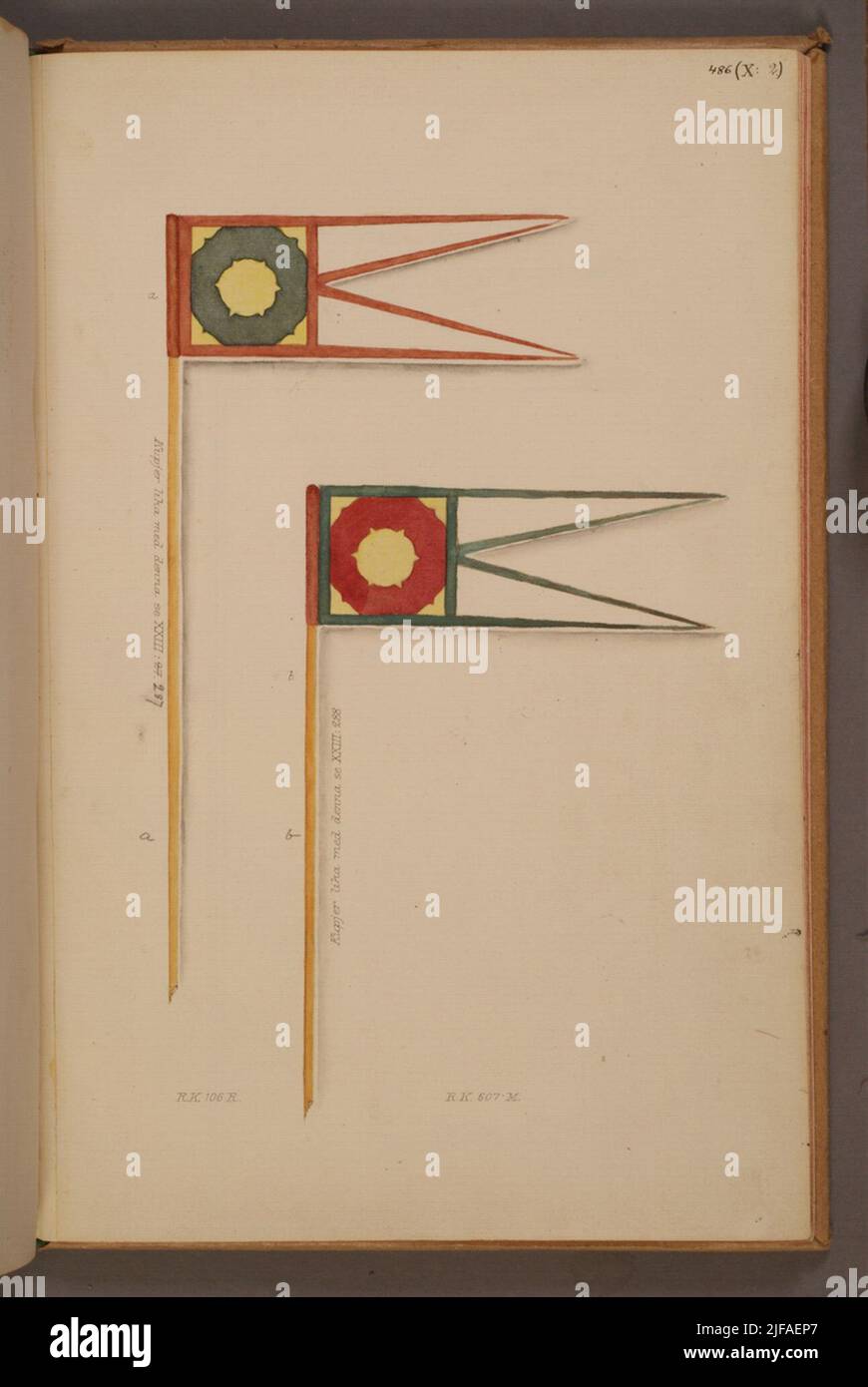 Department in gouache depicting field signs taken as trophies of the ...