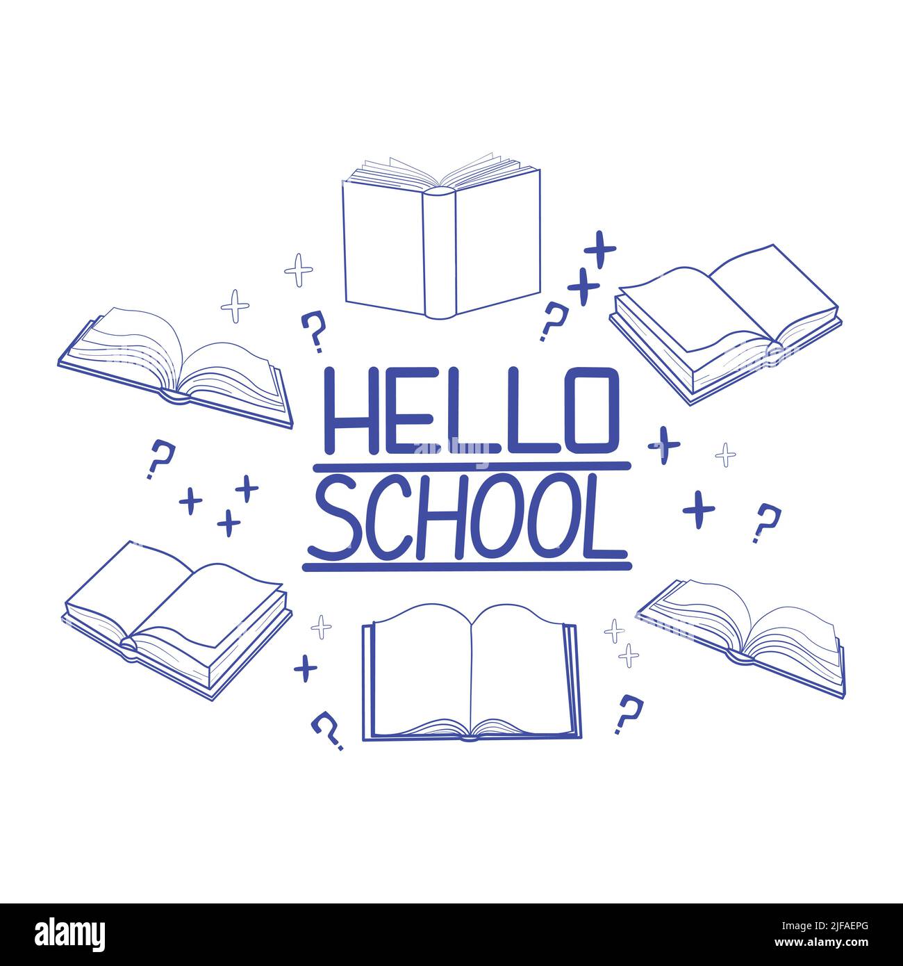 Set of school supplies composition. Back to school lettering. Children ...