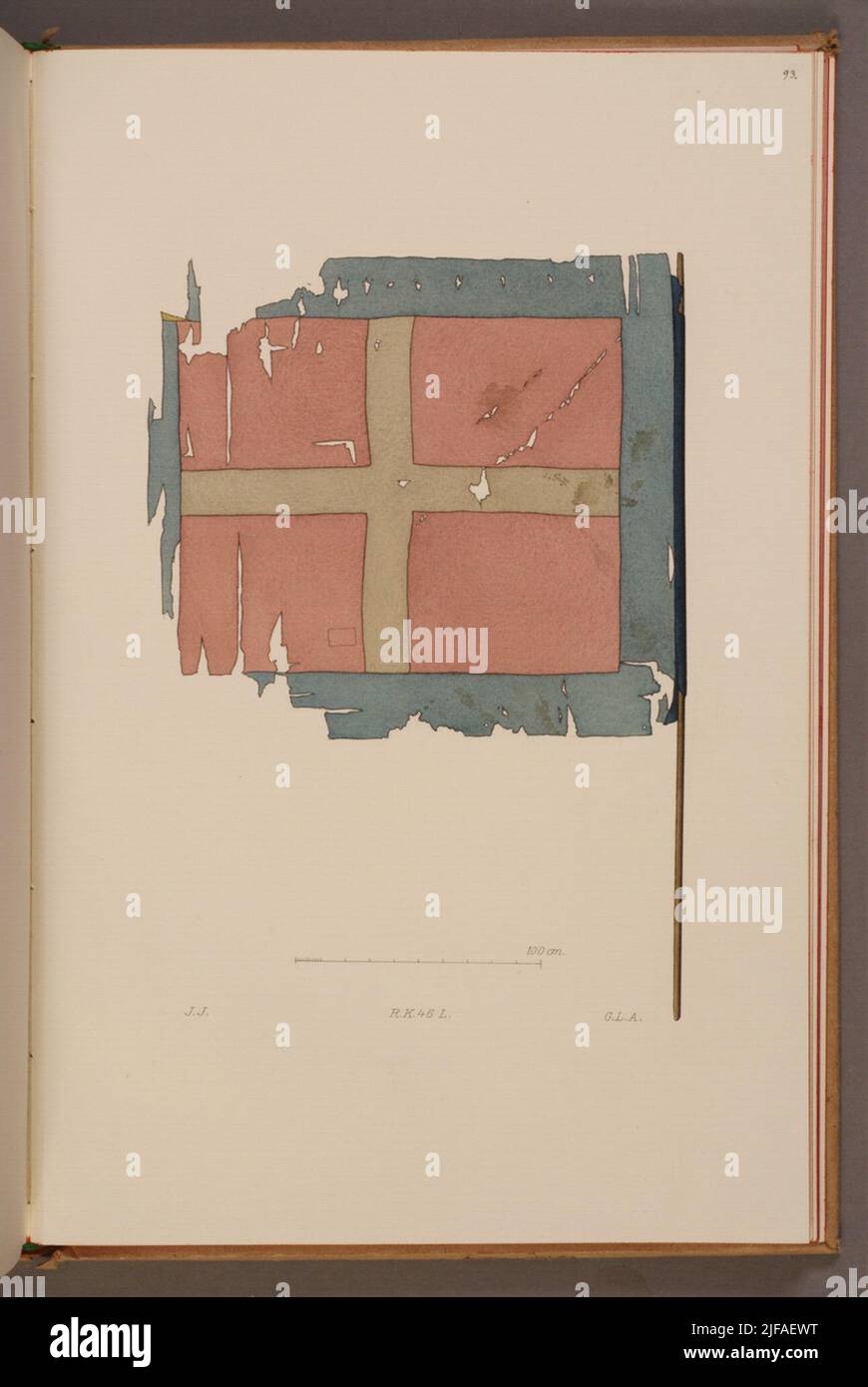 Department in gouache depicting field signs taken as a trophy of the ...