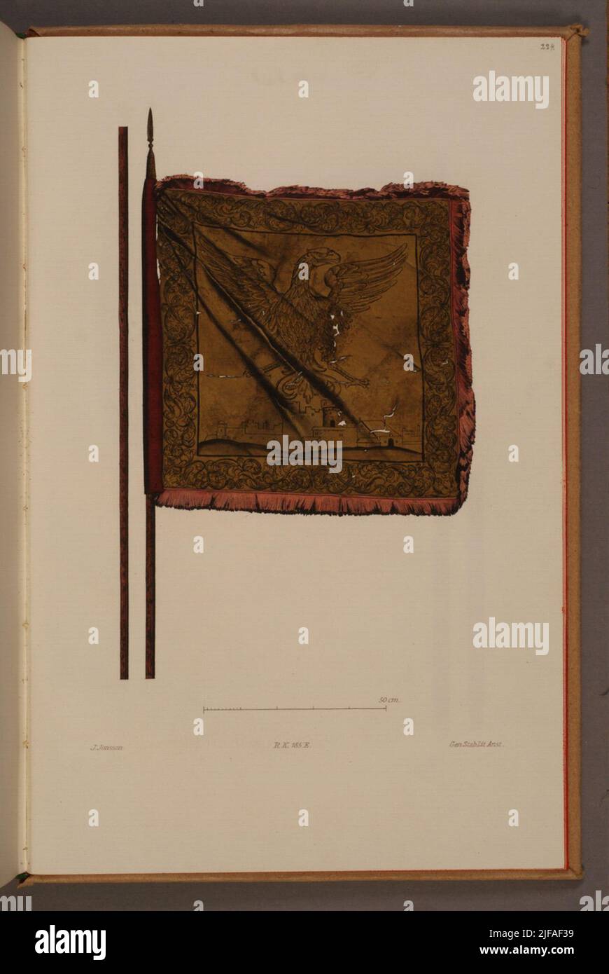 Department in gouache depicting field signs taken as a trophy of the ...