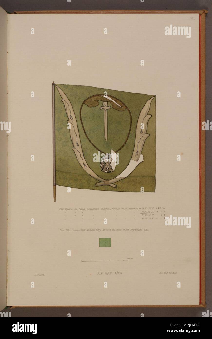 Department in gouache depicting field signs taken as a trophy of the ...