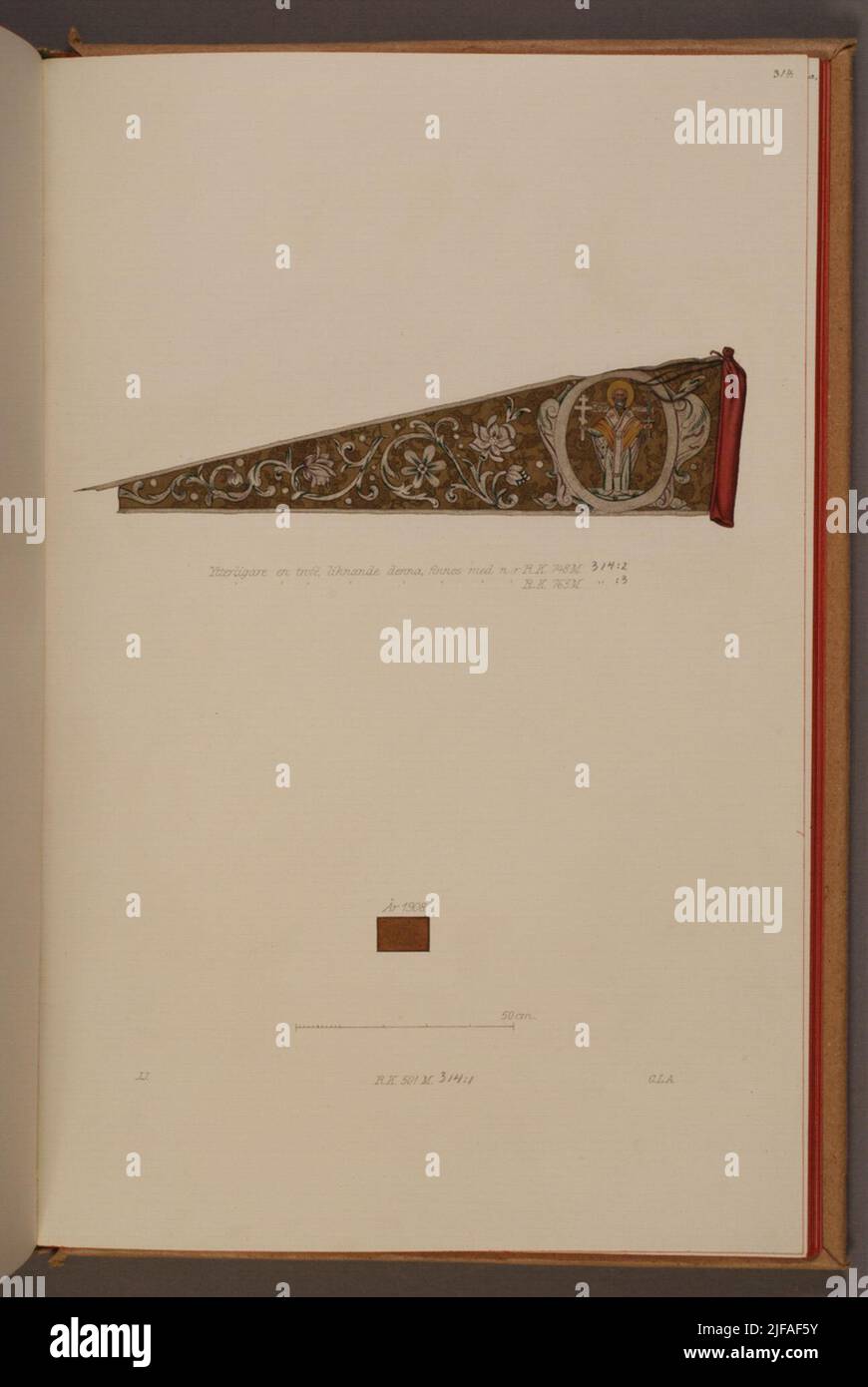 Department in gouache depicting field signs taken as a trophy of the ...
