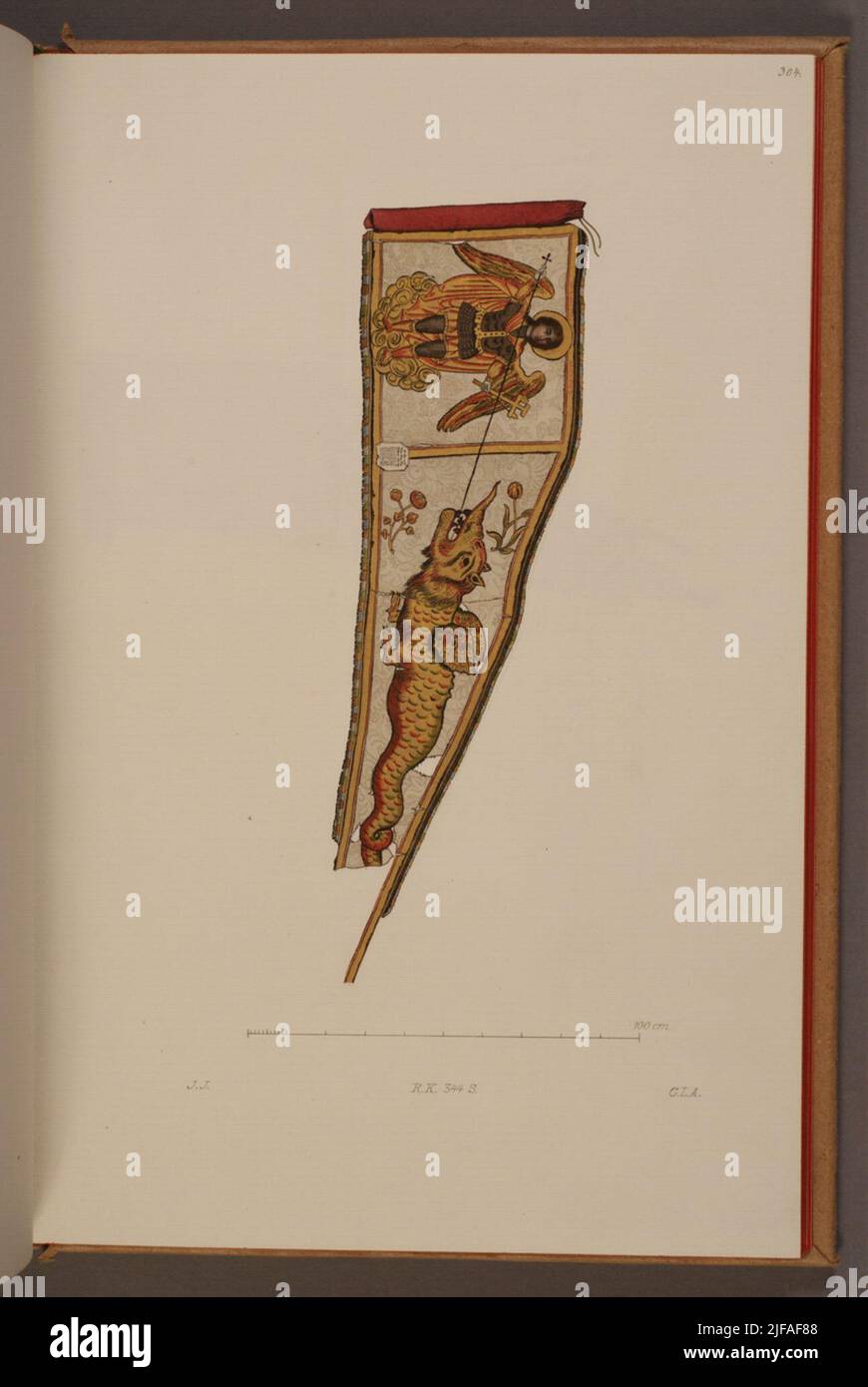 Department in gouache depicting field signs taken as a trophy of the ...