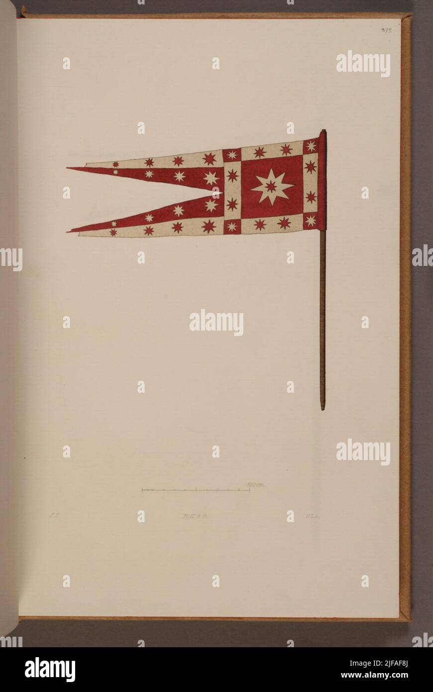 Department in gouache depicting field signs taken as a trophy of the ...