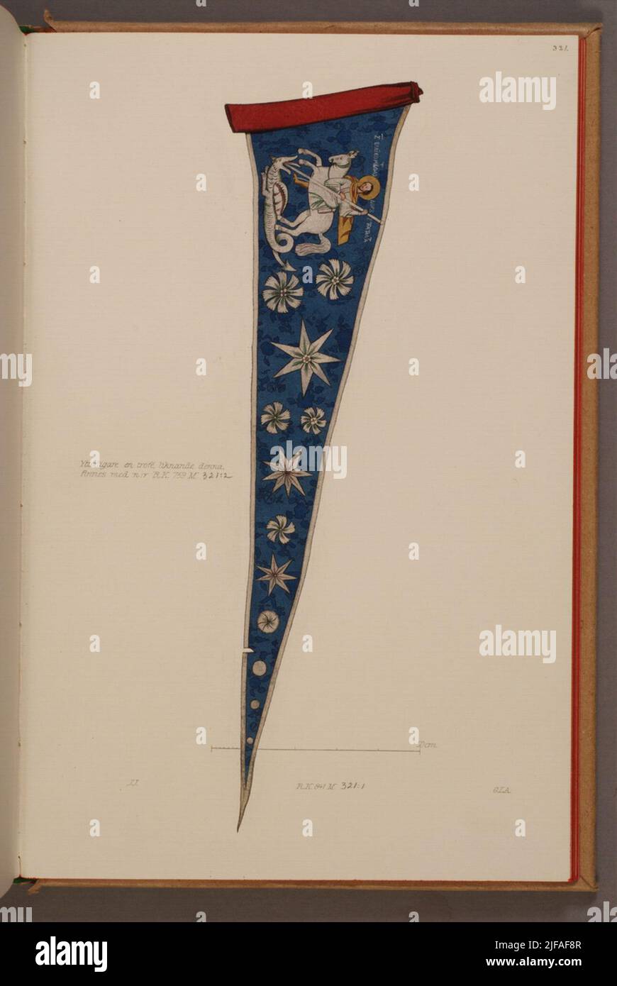 Department in gouache depicting field signs taken as a trophy of the ...