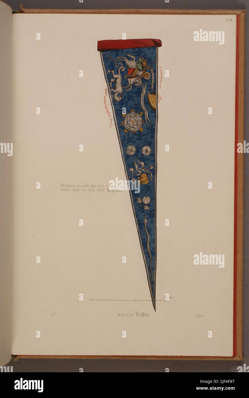 Department in gouache depicting field signs taken as a trophy of the ...