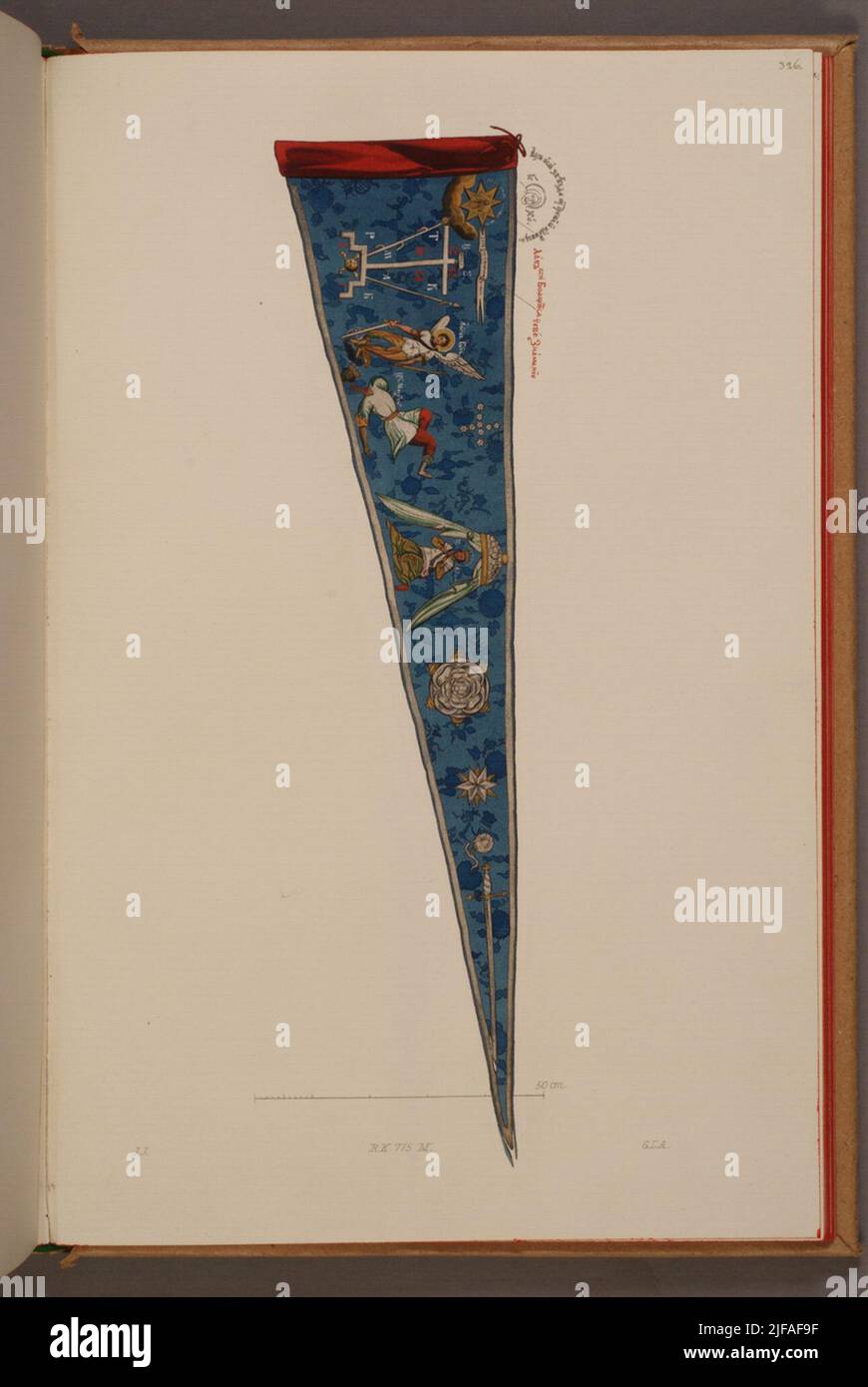 Department in gouache depicting field signs taken as a trophy of the ...