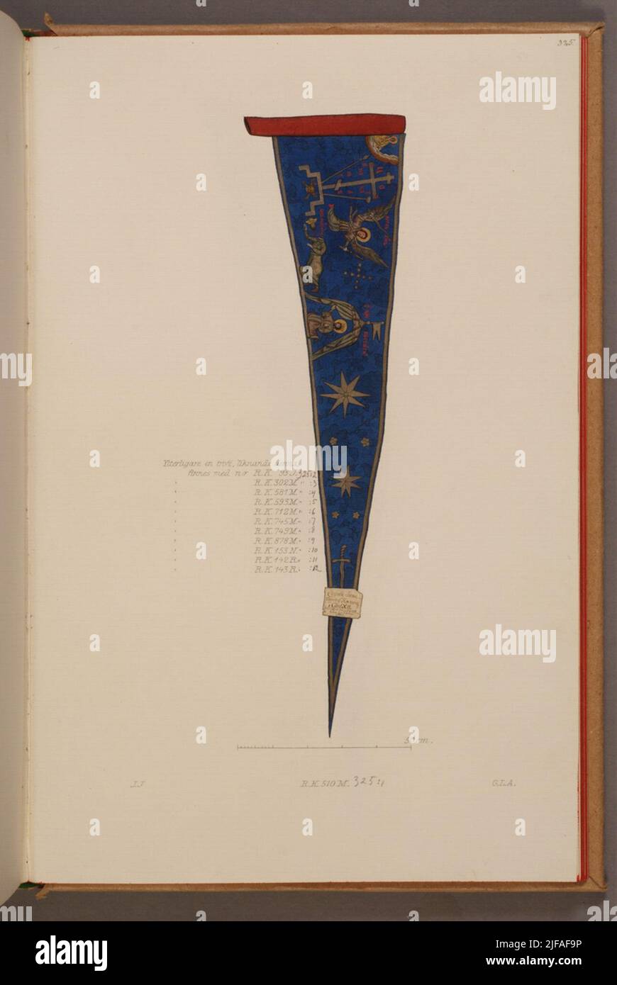 Department in gouache depicting field signs taken as a trophy of the ...