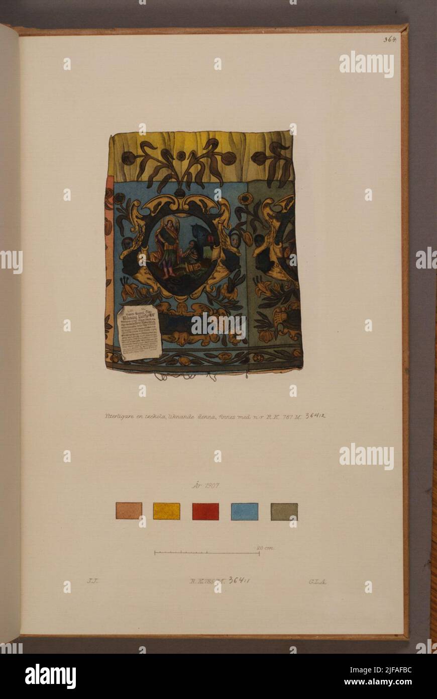 Department in gouache depicting field signs taken as a trophy of the ...