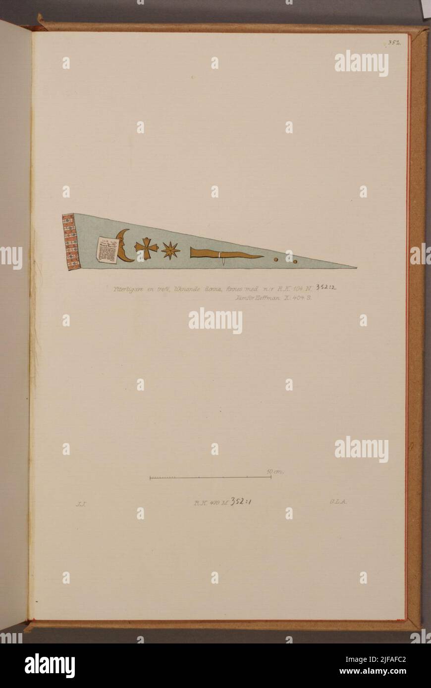 Department in gouache depicting field signs taken as a trophy of the ...