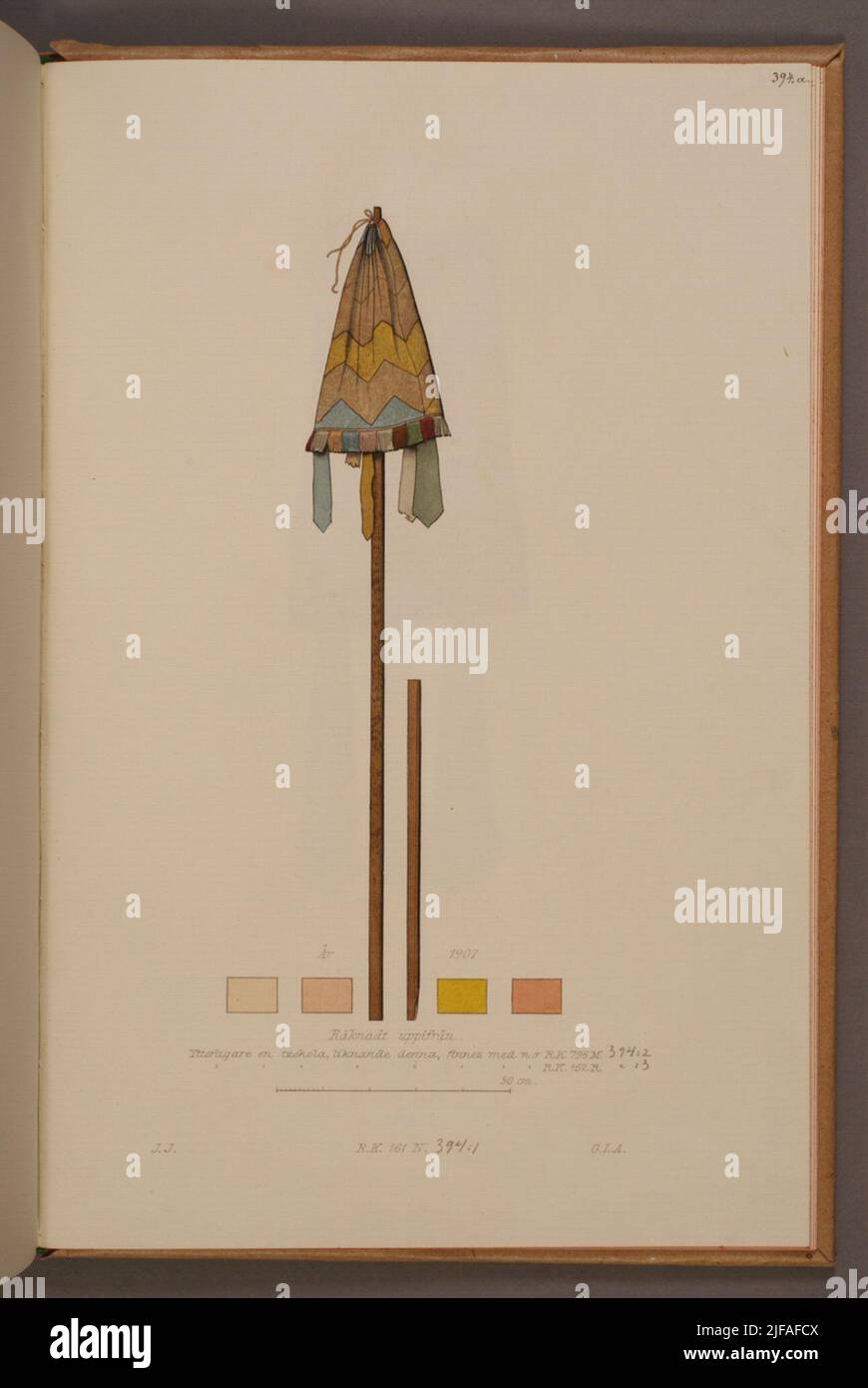 Department in gouache depicting field signs taken as a trophy of the ...