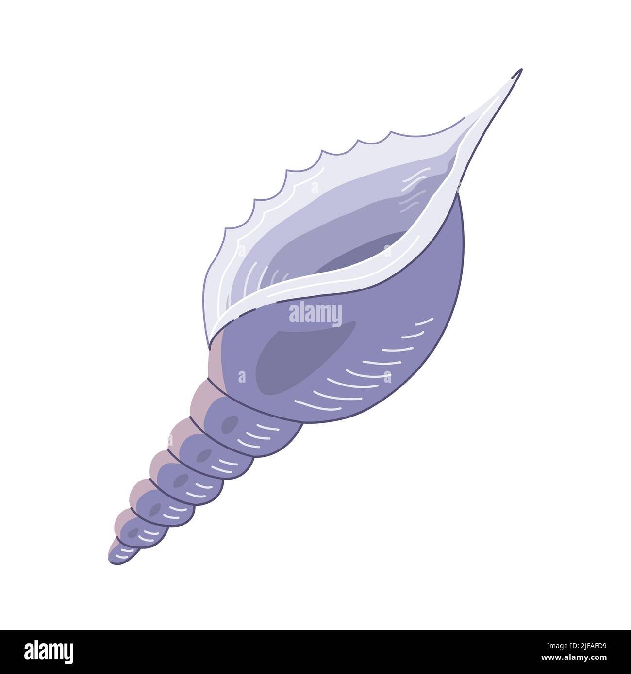 Snail sea shell. Marine underwater twisted seashell. Spiral shape ...