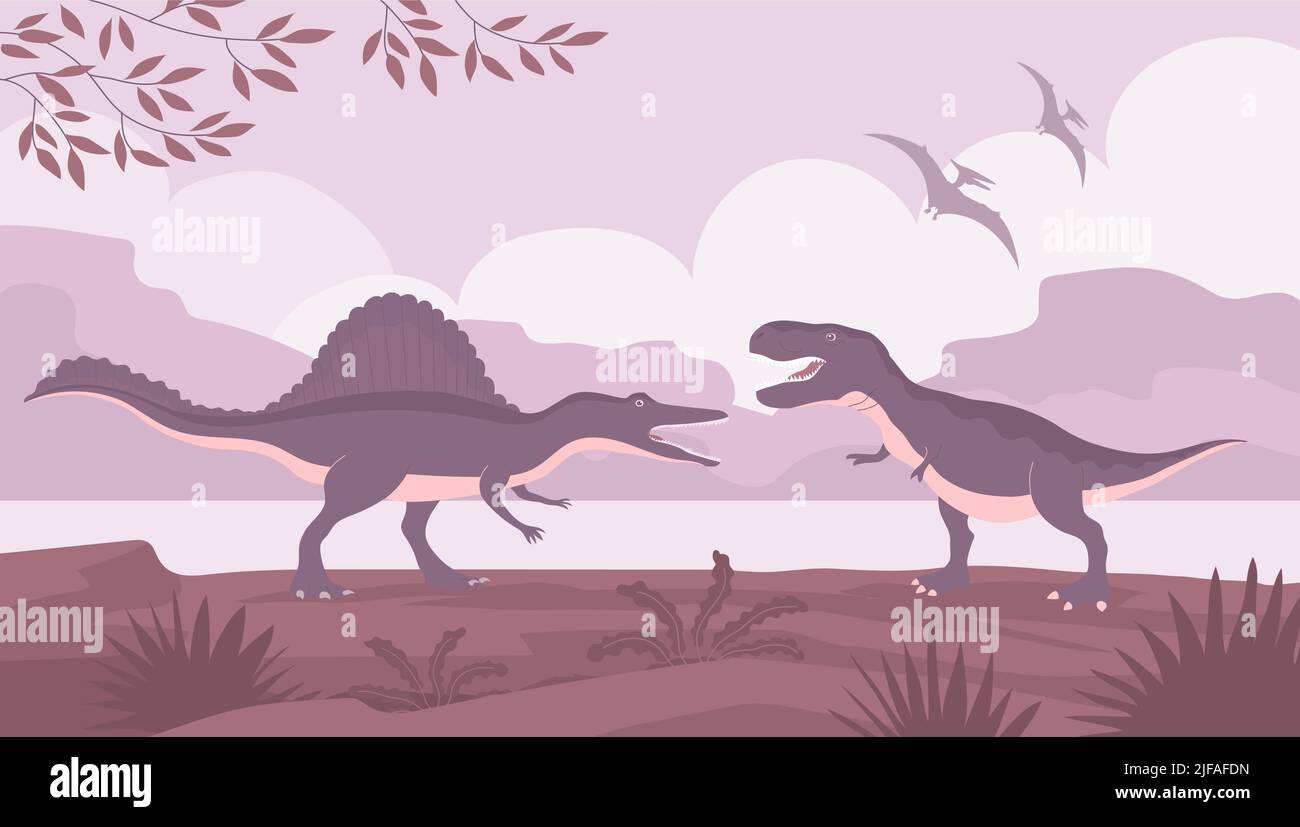 Tyrannosaur vs spinosaurus. Carnivorous lizards. Big pangolin rex ...