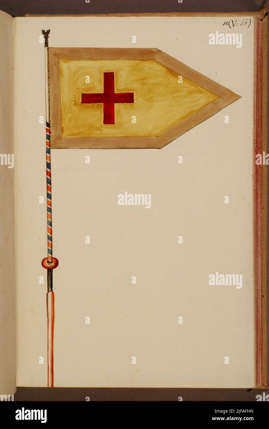 Department in gouache depicting field signs taken as a trophy of the ...