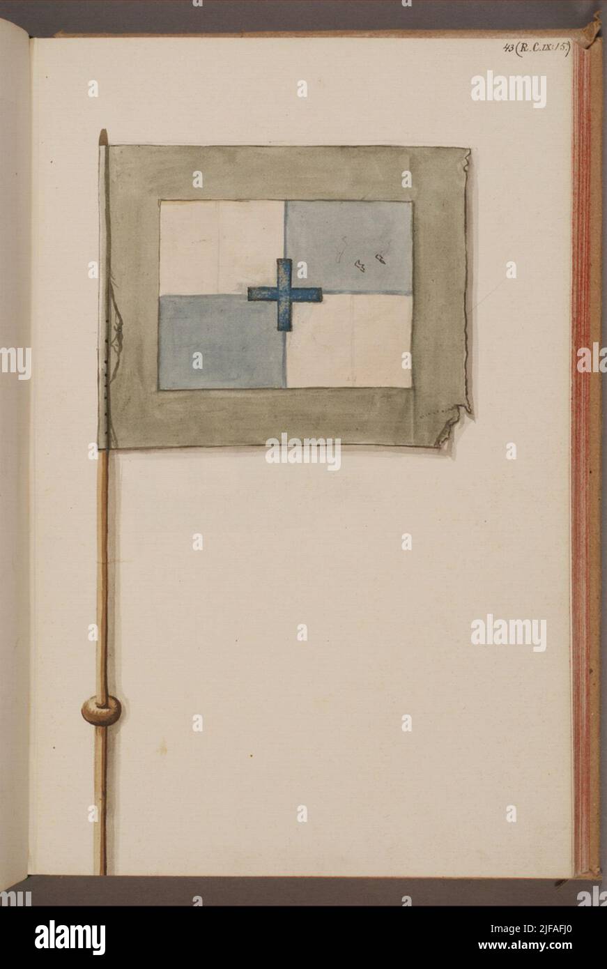 Department in gouache depicting field signs taken as a trophy of the ...