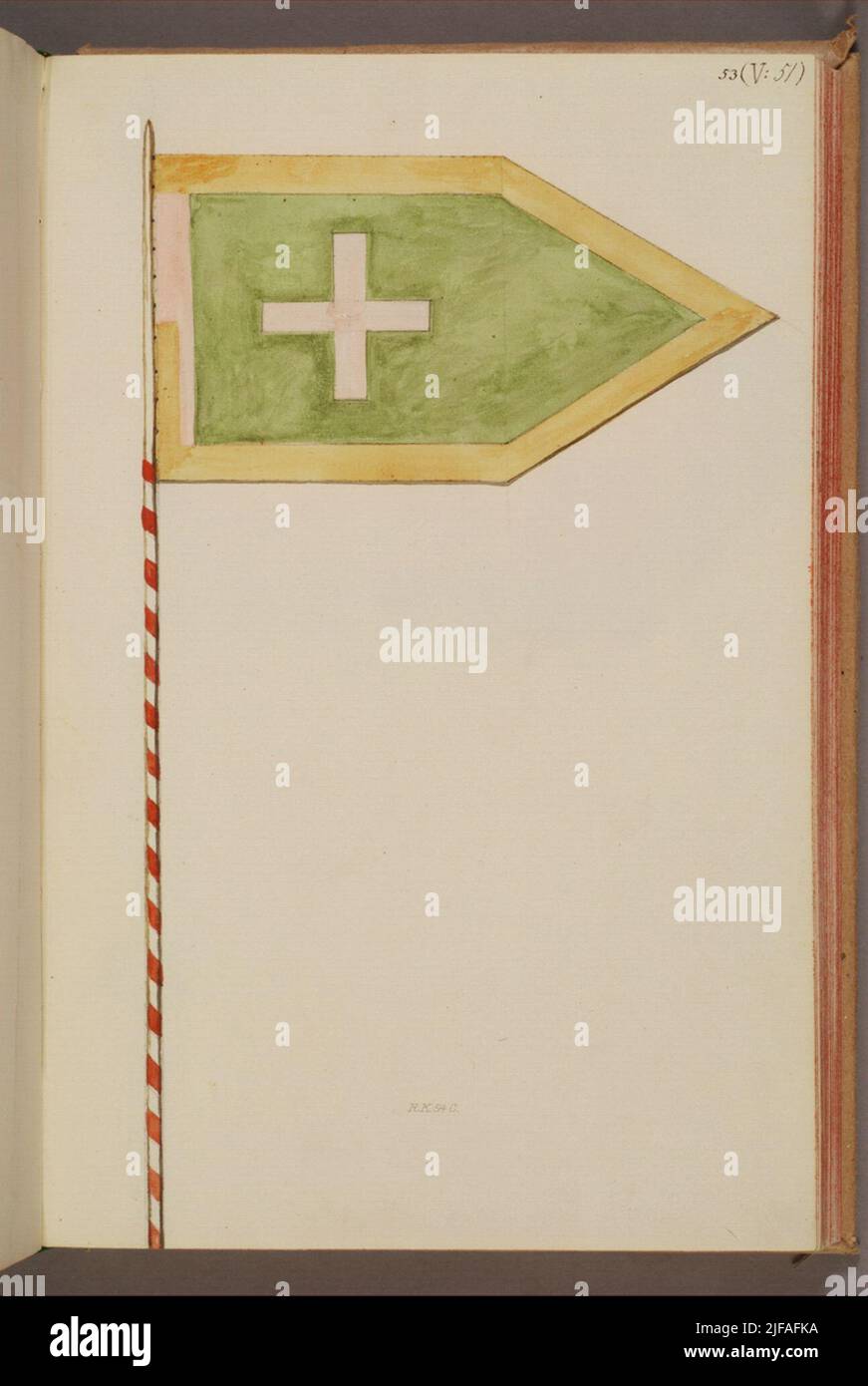 Department in gouache depicting field signs taken as a trophy of the ...