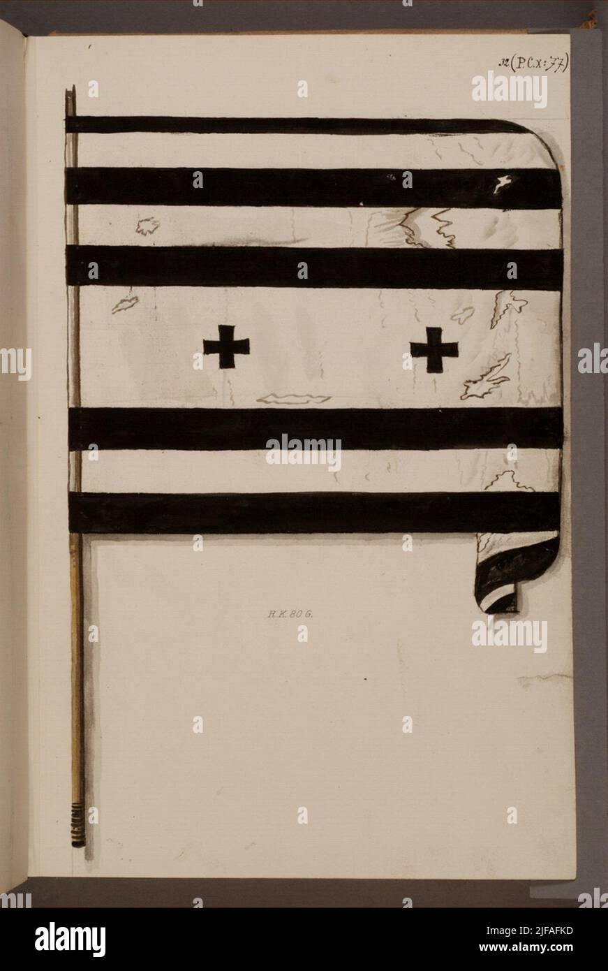 Department in gouache depicting field signs taken as a trophy of the ...