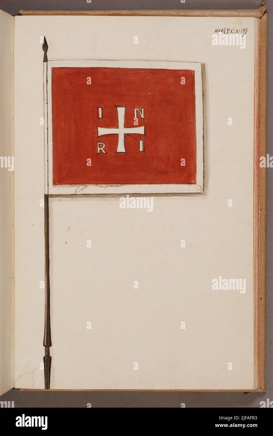 Department in gouache depicting field signs taken as a trophy of the ...