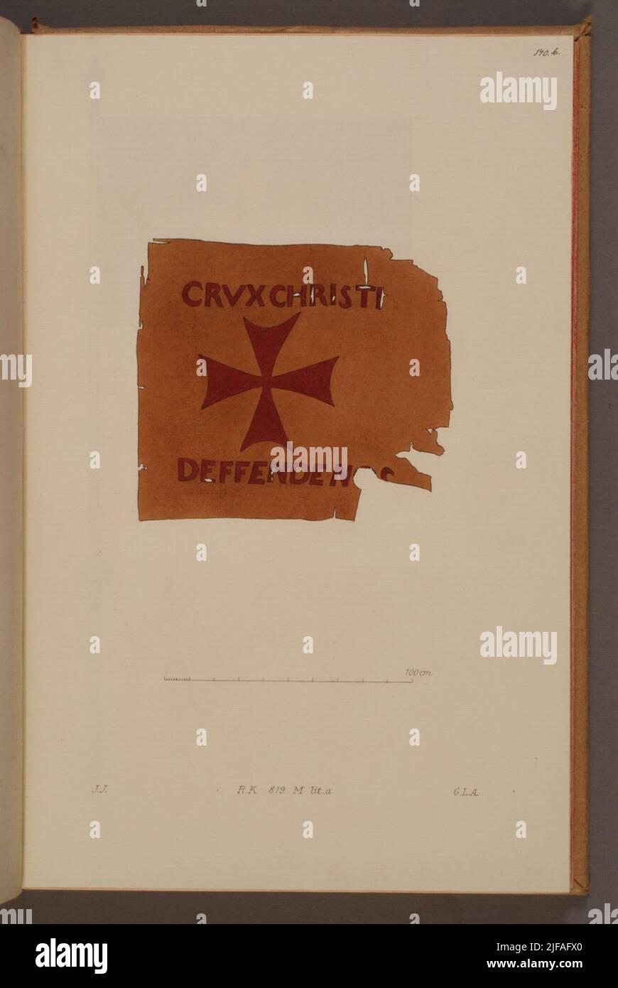 Department in gouache depicting field signs taken as a trophy of the ...