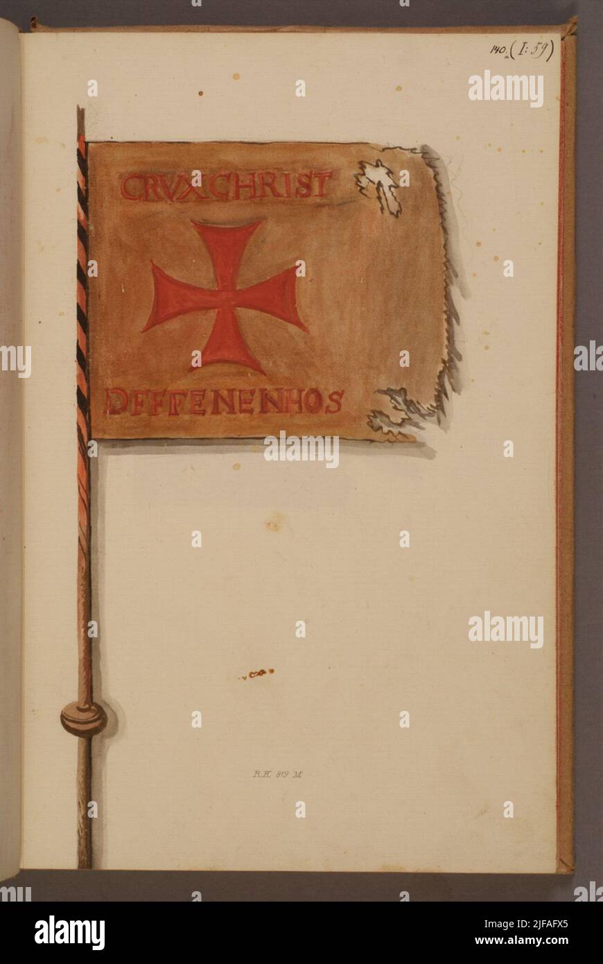 Department in gouache depicting field signs taken as a trophy of the ...
