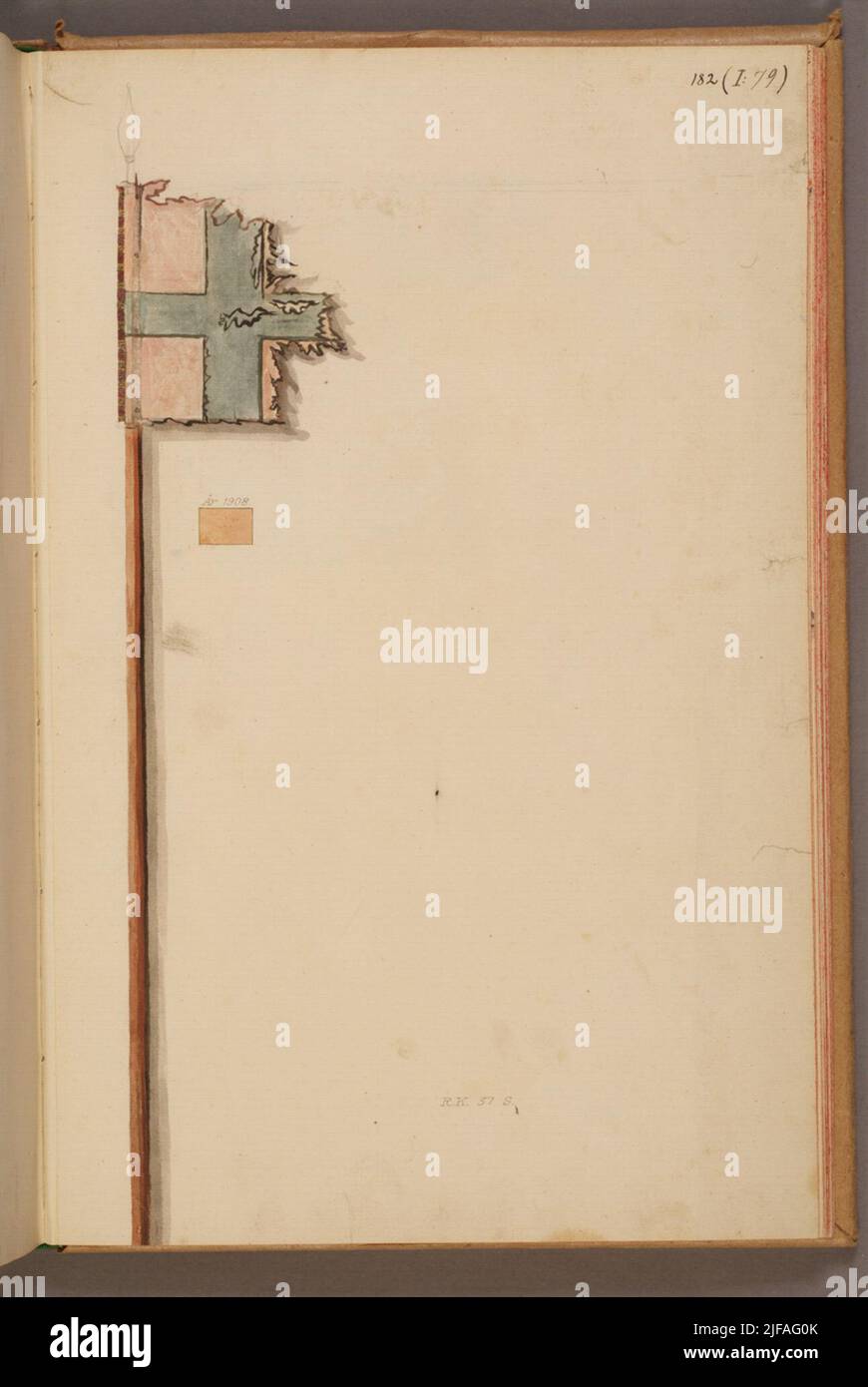 Department in gouache depicting field signs taken as a trophy of the ...