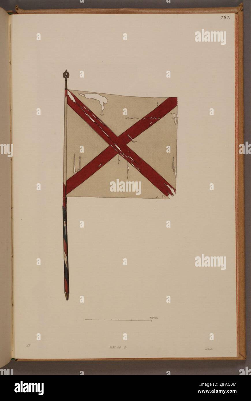 Department in gouache depicting field signs taken as a trophy of the ...