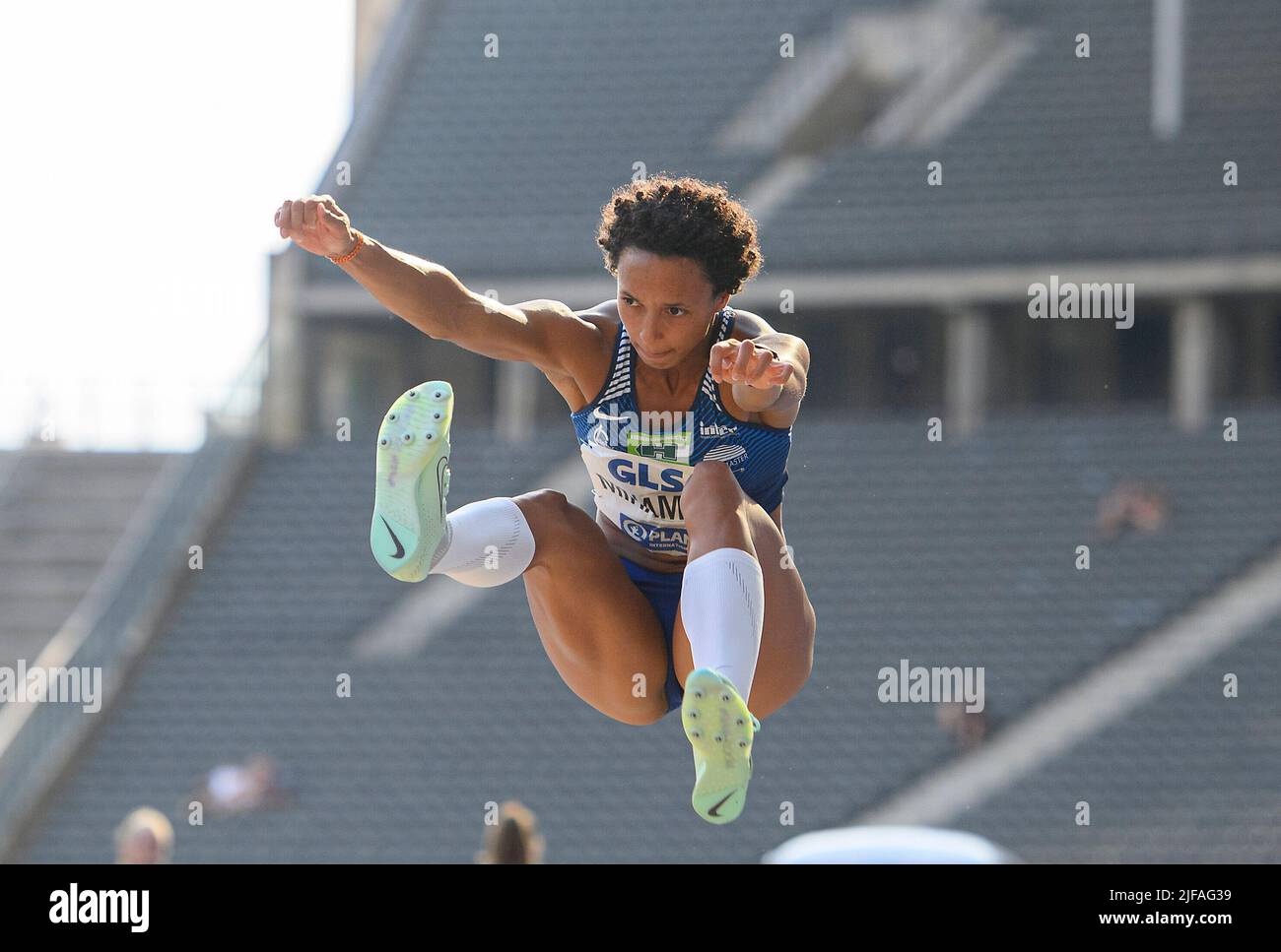 Winner Malaika MIHAMBO (LG Kurpfalz/ 1st place) action, women's long ...
