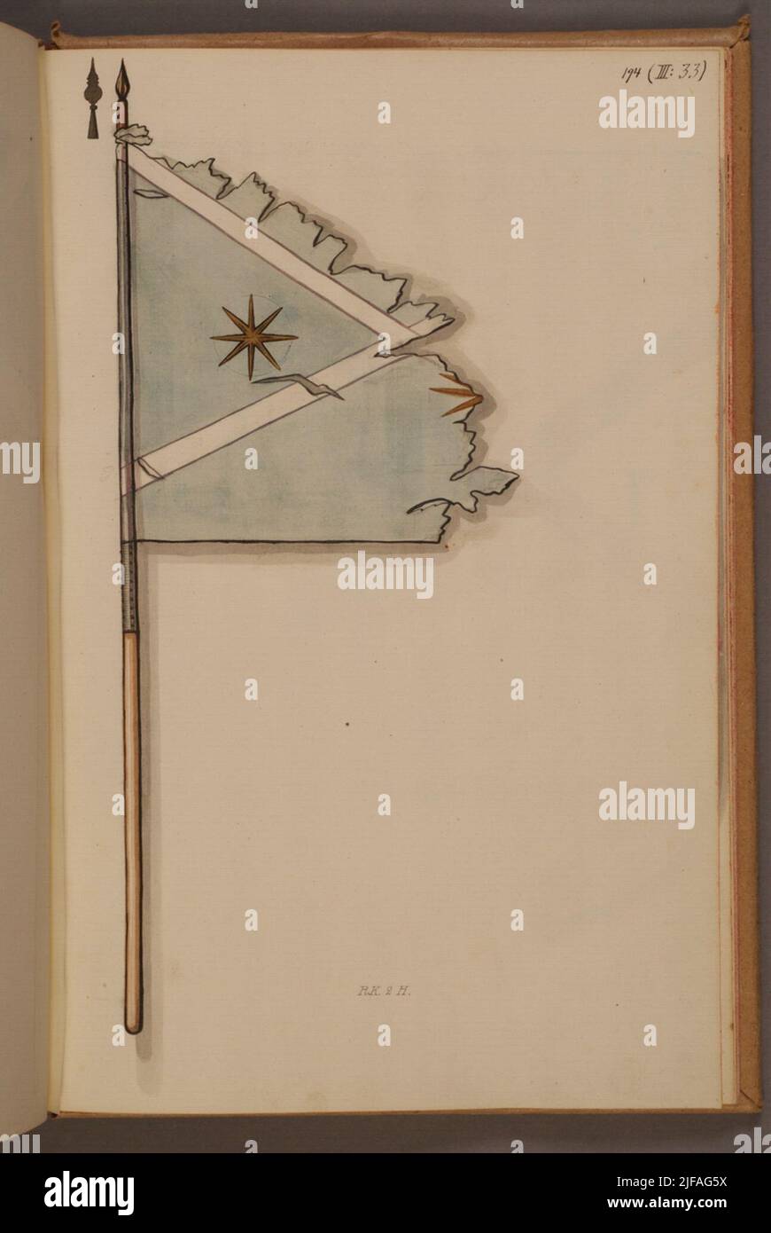 Department in gouache depicting field signs taken as a trophy of the ...