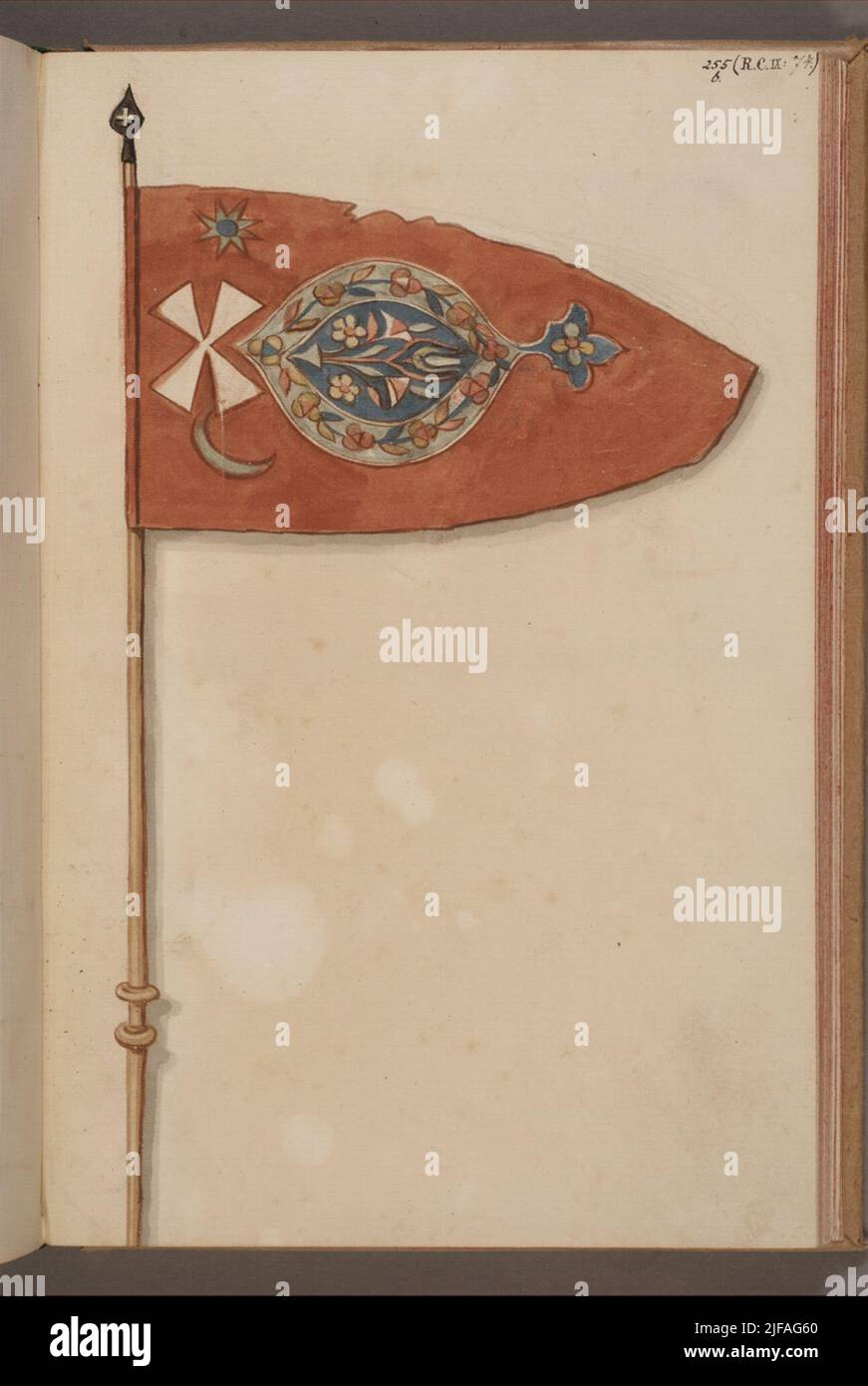 Department in gouache depicting field signs taken as a trophy of the ...
