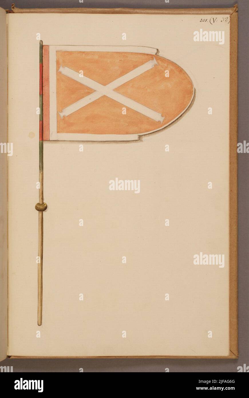 Department in gouache depicting field signs taken as a trophy of the ...