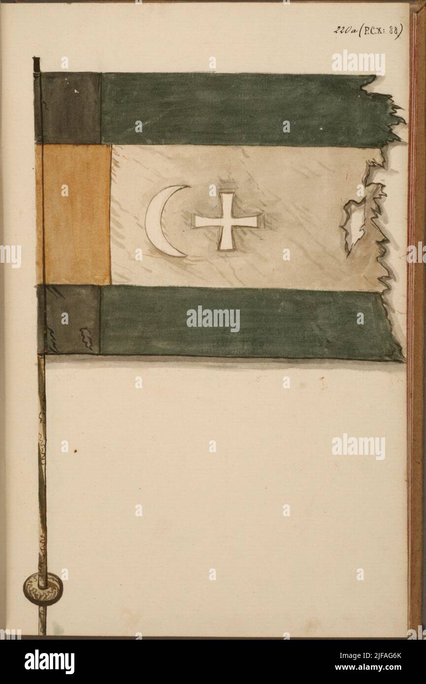 Department in gouache depicting field signs taken as a trophy of the ...