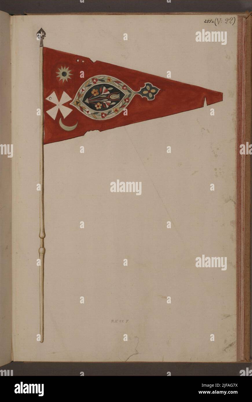 Department in gouache depicting field signs taken as a trophy of the ...