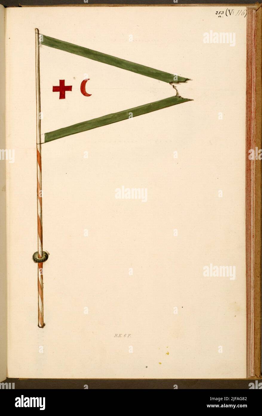 Department in gouache depicting field signs taken as a trophy of the ...