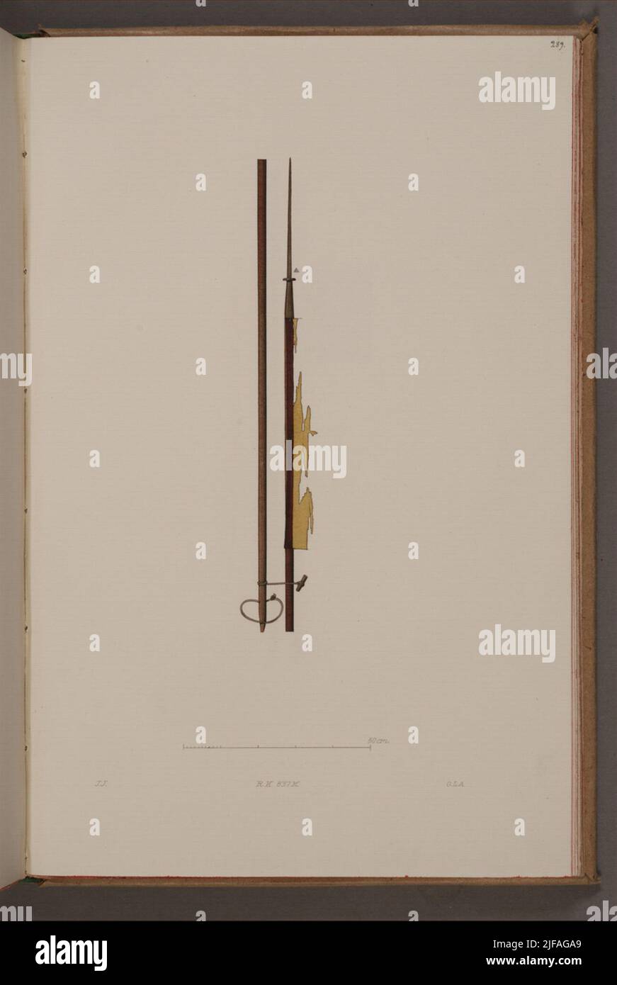 Department in gouache depicting field signs taken as a trophy of the ...
