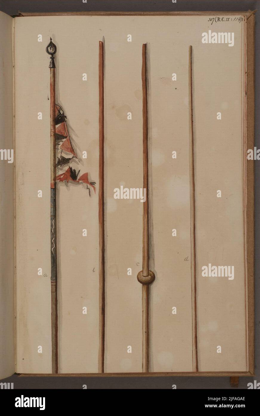 Department in gouache depicting fan bars taken as trophies of the ...