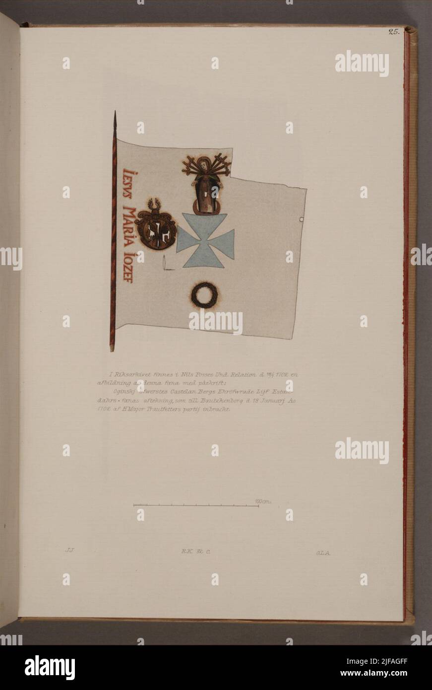 Department in gouache depicting field signs taken as a trophy of the ...