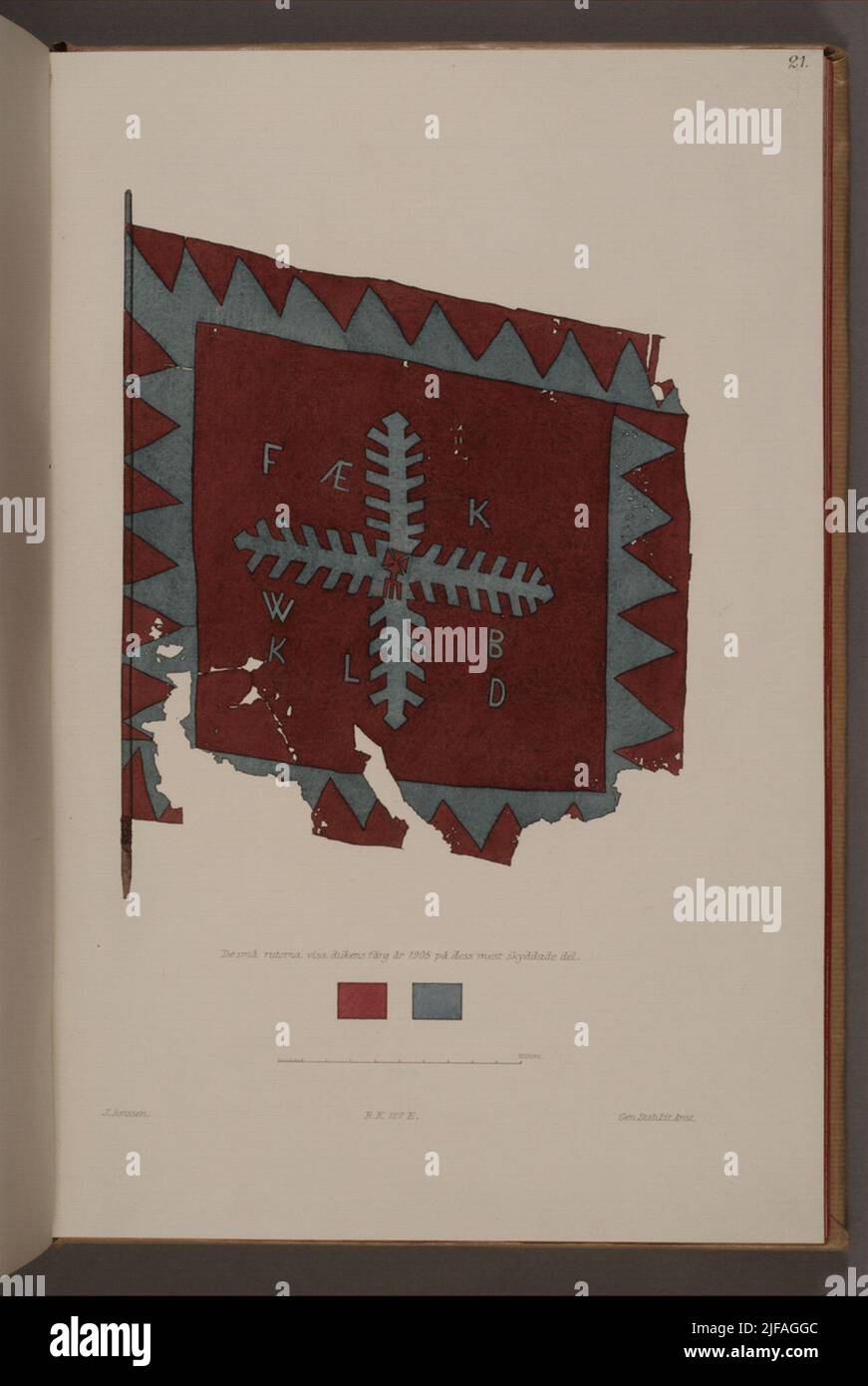 Department in gouache depicting field signs taken as a trophy of the ...