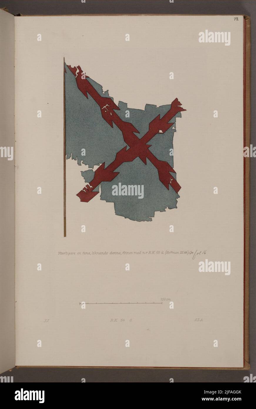 Department in gouache depicting field signs taken as a trophy of the ...