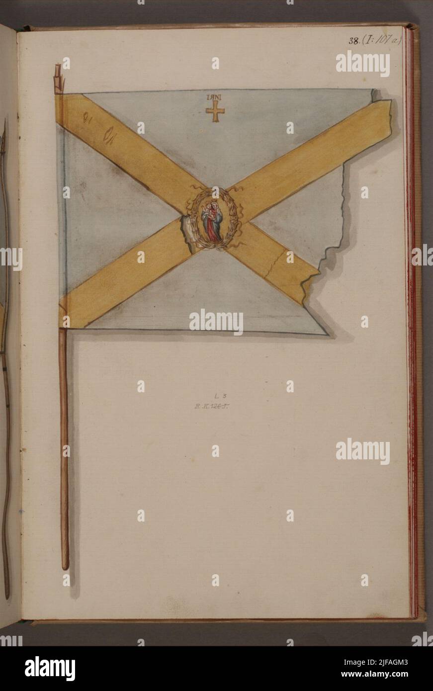 Department in gouache depicting field signs taken as a trophy of the ...