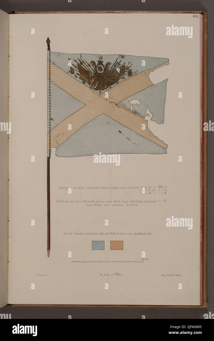 Department in gouache depicting field signs taken as a trophy of the ...