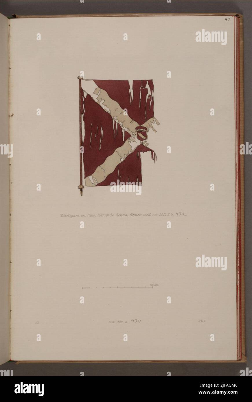 Department in gouache depicting field signs taken as a trophy of the ...