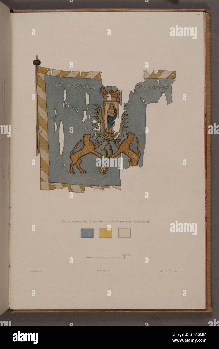 Department in gouache depicting field signs taken as a trophy of the ...