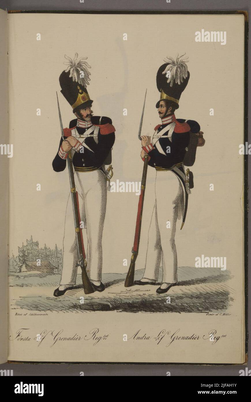 Poster with uniform for the First Life Grenadier Regiment and the ...