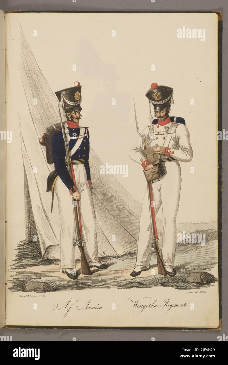 President with uniform for the army and Västgöta regiment. Hand ...
