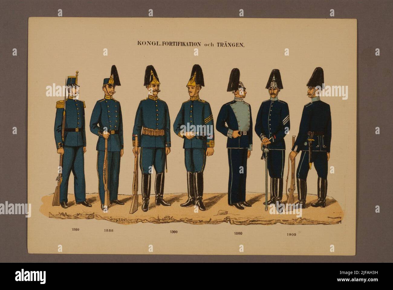 President in color pressure with uniform for fortification and the ...