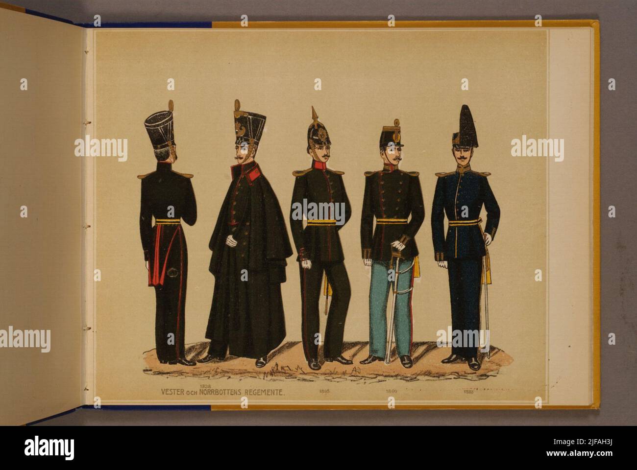 President in color pressure with uniform for Västerbotten's regiment ...