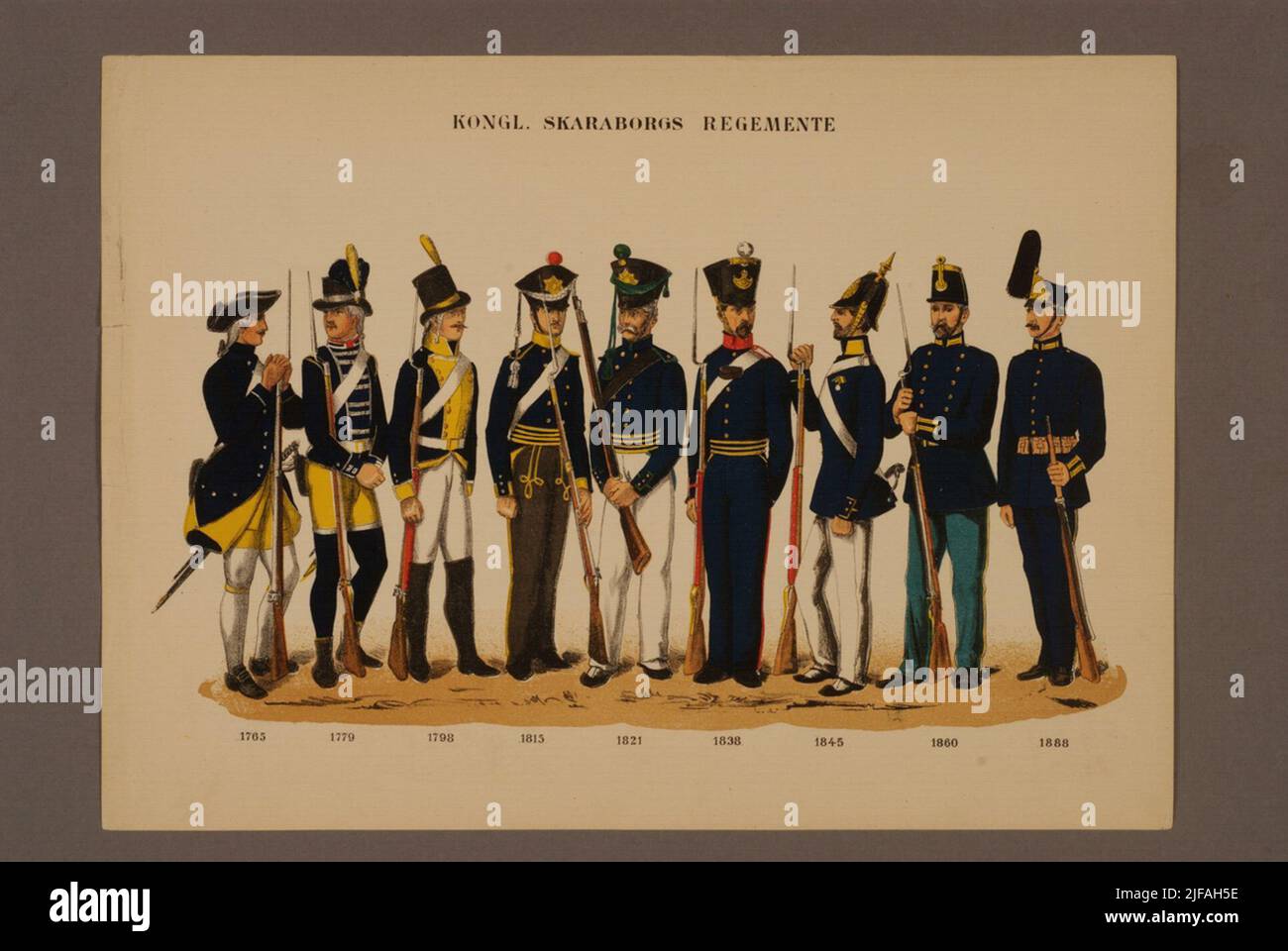 President in color pressure with uniform for Skaraborg's regiment for ...