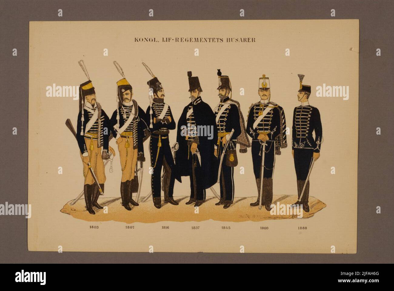 President in color pressure with uniform for the Life Regiment's Husars ...